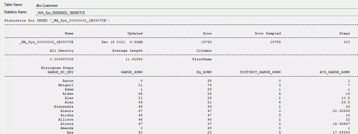 Cum se actualizează statisticile SQL Server 9174_3