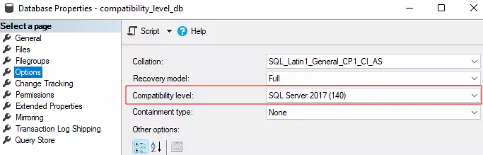 Ako používať úroveň kompatibility servera SQL Server 9175_3