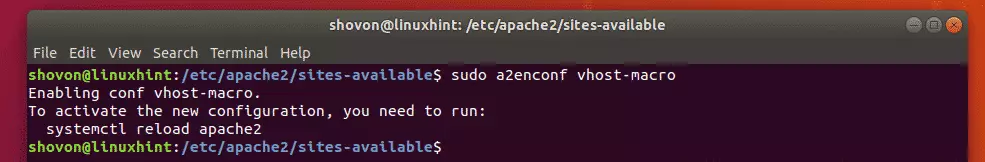 ఉబుంటు 18.04 LTSలో మాక్రోతో Apache 2 VirtualHostని నిర్వహించండి 917_14