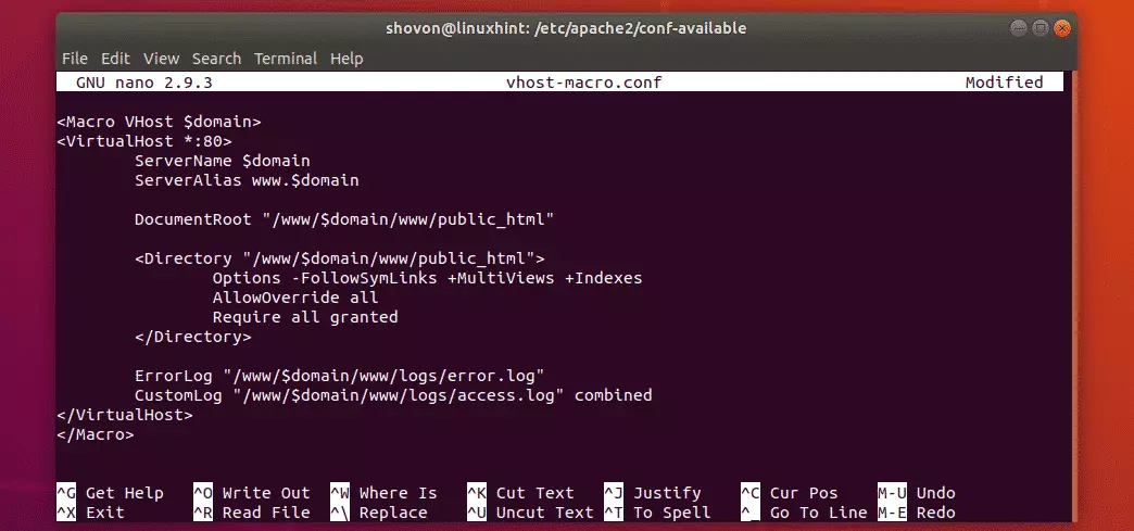 Ubuntu 18.04 LTS मा म्याक्रो संग Apache 2 VirtualHost प्रबन्ध गर्नुहोस् 917_6
