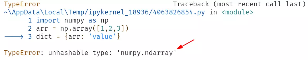 Penderfynwyd “TypeError: Unhashable Math” Numpy.Ndarray 9183_2