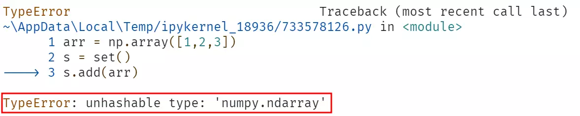 Решенный «TypeError: Unhashable Type» Numpy.Ndarray 9183_3
