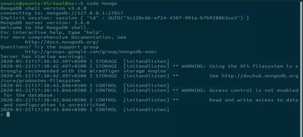 Bagaimana untuk memasang MongoDB pada Ubuntu 20.04 9206_12