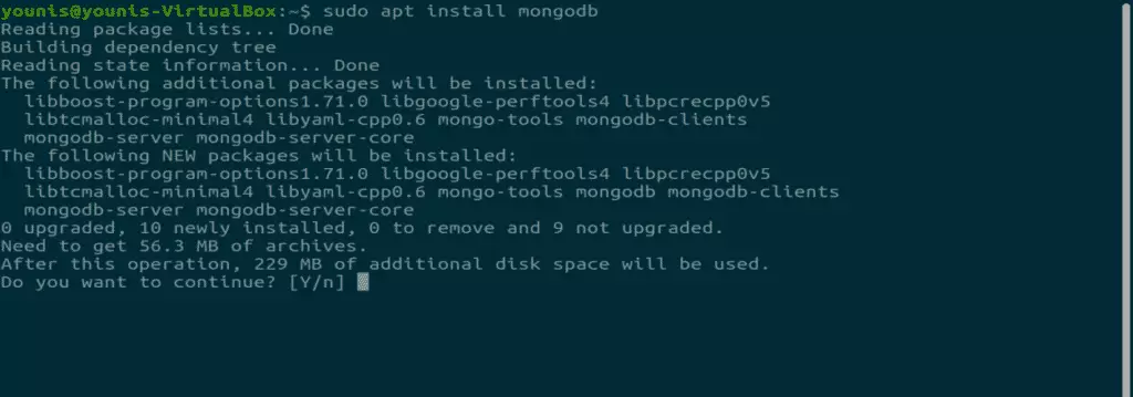 MongoDB installimine Ubuntu 20.04-sse 9206_4