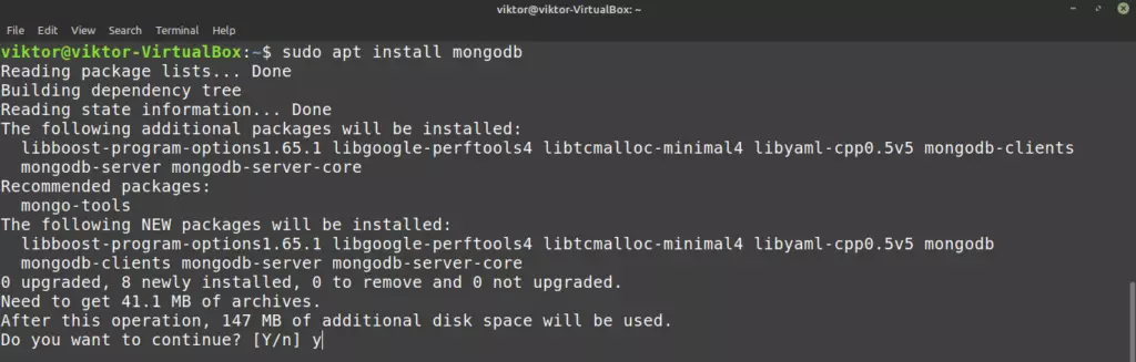 Linux Mint இல் MongoDB ஐ எவ்வாறு நிறுவுவது மற்றும் பயன்படுத்துவது 9207_2