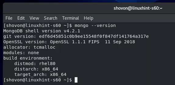 Installige MongoDB 4 operatsioonisüsteemi CentOS 8 9208_13