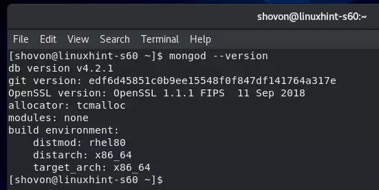 Installige MongoDB 4 operatsioonisüsteemi CentOS 8 9208_14
