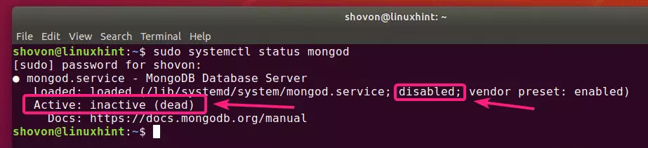 დააინსტალირეთ MongoDB 4 Ubuntu 18.04 LTS-ზე 9209_12