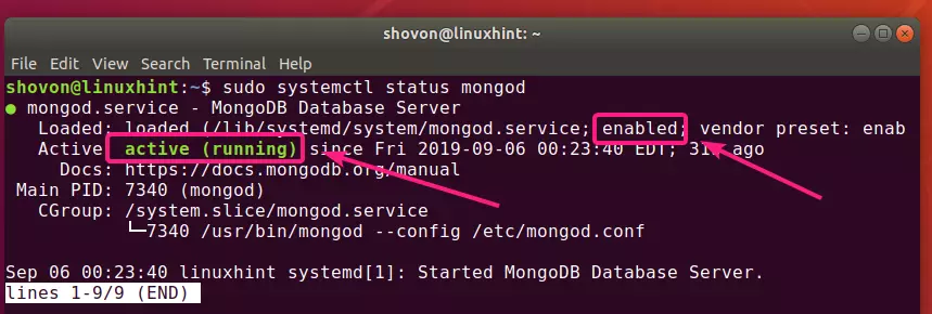 დააინსტალირეთ MongoDB 4 Ubuntu 18.04 LTS-ზე 9209_16