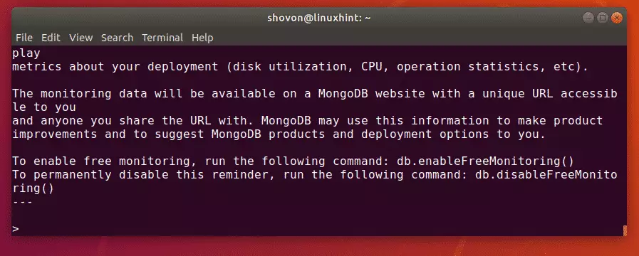 დააინსტალირეთ MongoDB 4 Ubuntu 18.04 LTS-ზე 9209_21