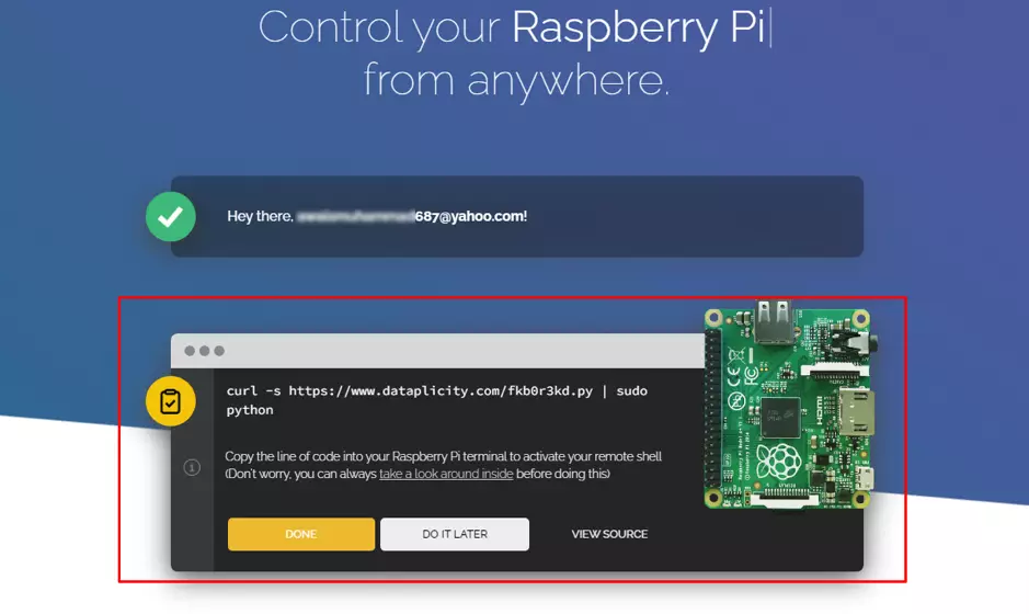 Ամբողջական ուղեցույց՝ Raspberry Pi-ի հեռակա մուտքի համար՝ օգտագործելով Dataplicity 9227_4