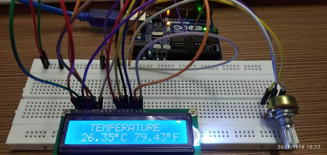 Arduino का उपयोग करके LCD पर सेंसर मान कैसे प्रदर्शित करें 9260_4