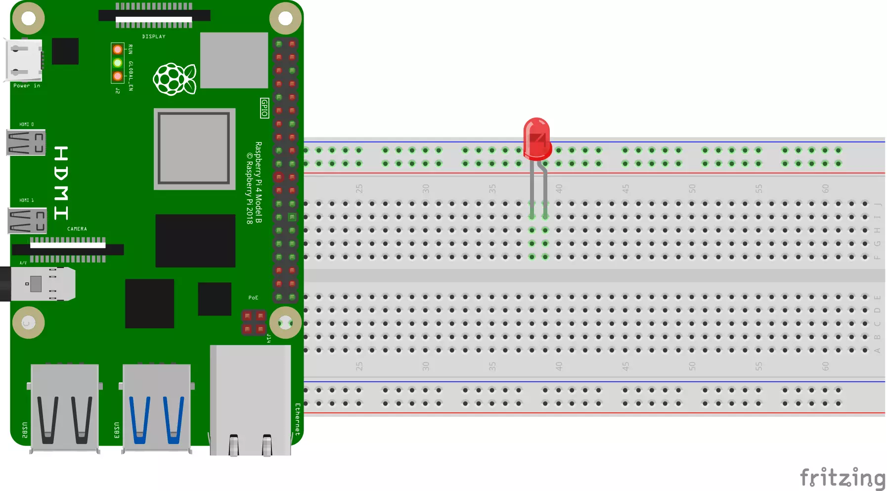 Slik kontrollerer du LED med en knapp ved å bruke Raspberry Pi-enheten 9281_2