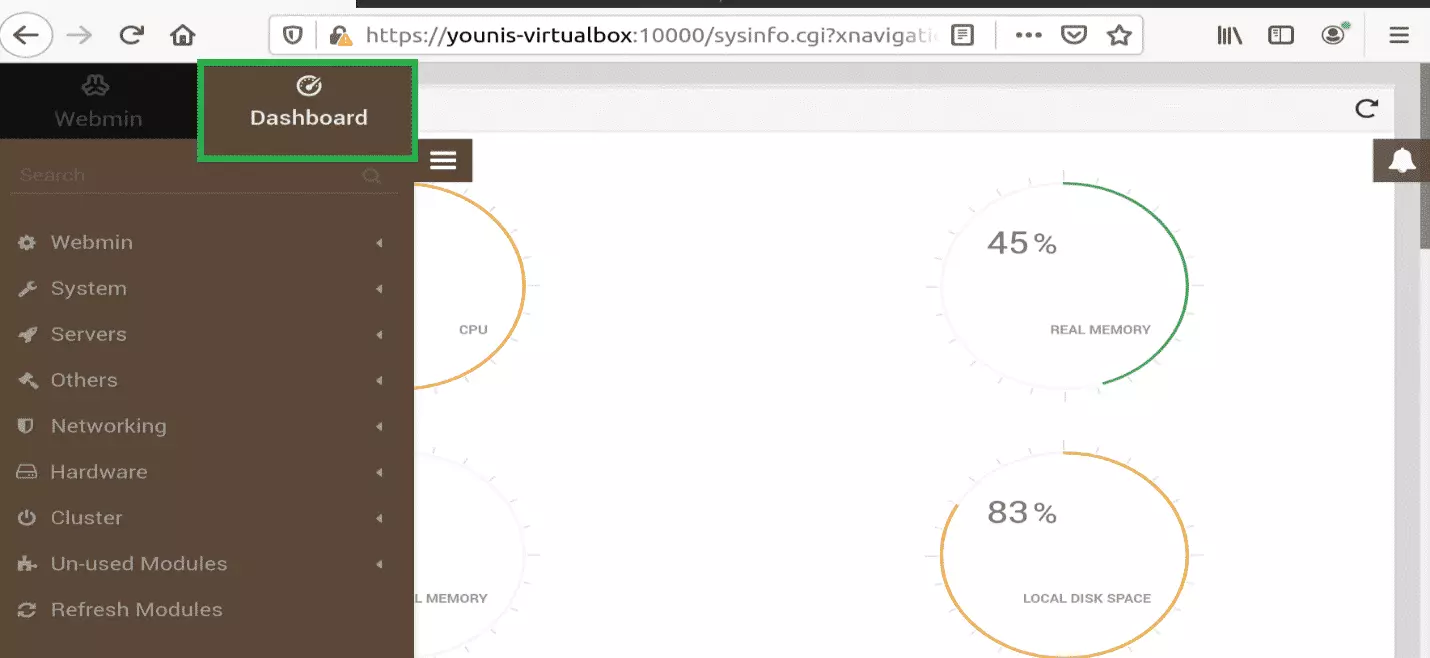 Meriv çawa Webmin-ê li Ubuntu 20.04 saz dike û bi rê ve dibe 9319_17