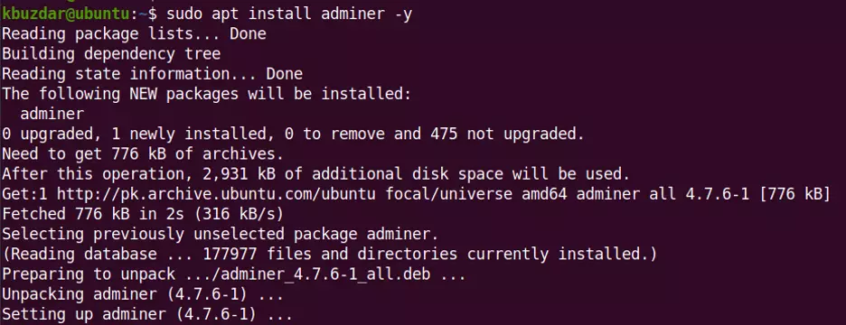 Sut Ydw i'n Gosod Adminer ar Ubuntu 933_2