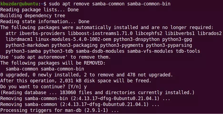 如何从 Ubuntu 中删除和卸载 Samba 935_3