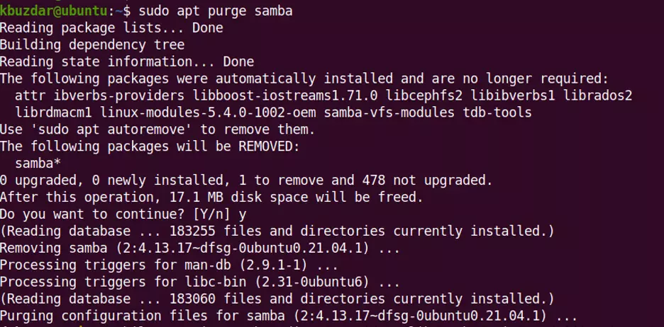 Como eliminar e desinstalar Samba de Ubuntu 935_4