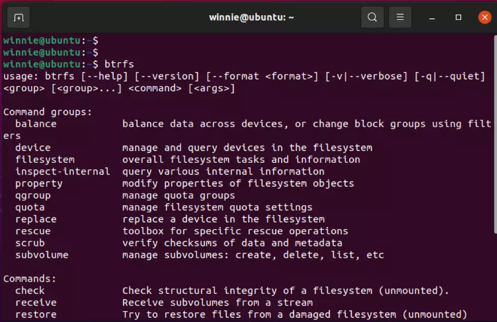 Exemples d'utilitat Btrfs