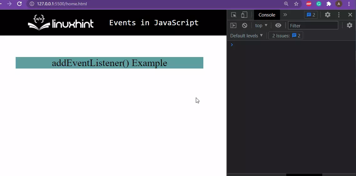 Begivenheder i JavaScript | Forklaret med eksempler 9398_5