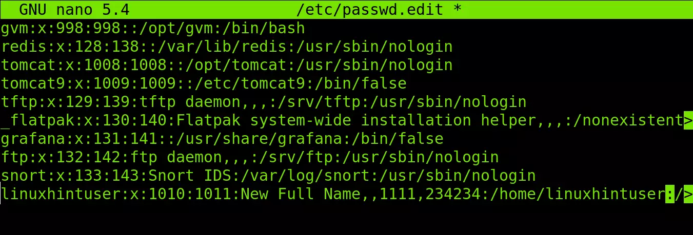 Како да ја видите и разберете датотеката /etc/passwd во Linux 93_6