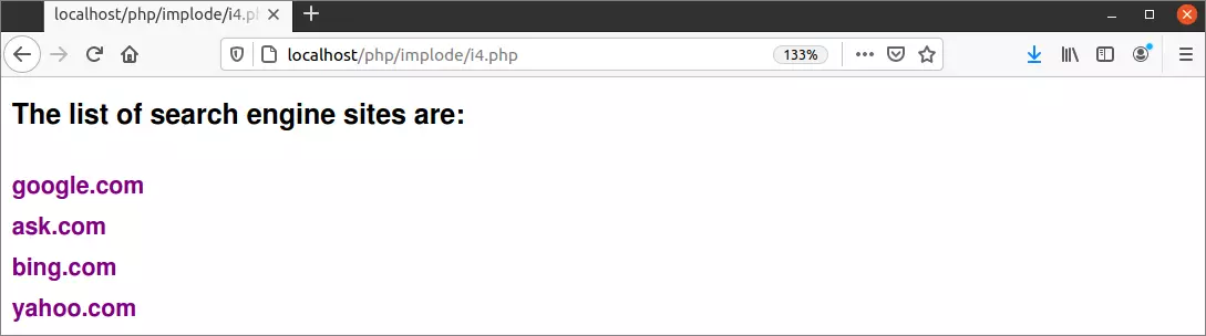 Pamakéan implode () Fungsi dina PHP 9411_4