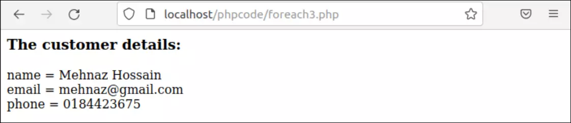 Gukoresha Foreach Loop muri PHP 9415_3