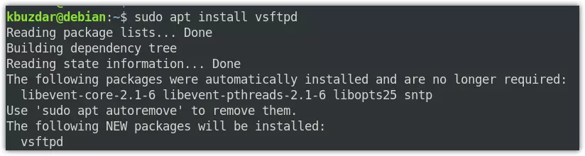 Kuidas seadistada vsftpd FTP-serverit Debian 10-s? 9442_1