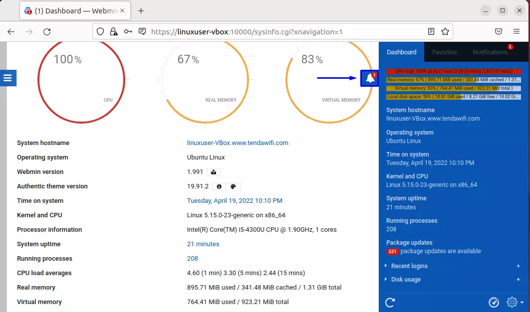 วิธีการติดตั้งและใช้งาน Webmin ใน Ubuntu 22.04 9454_13