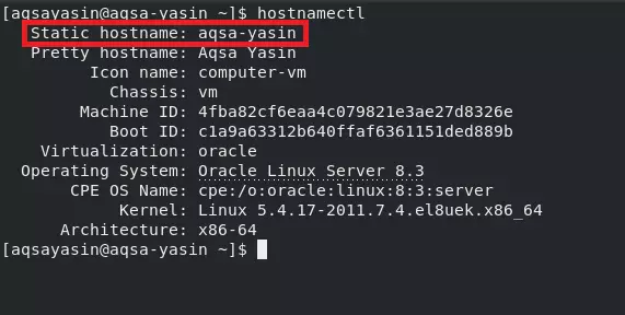 Hostinime muutmine Oracle Linux 8-s 9465_8