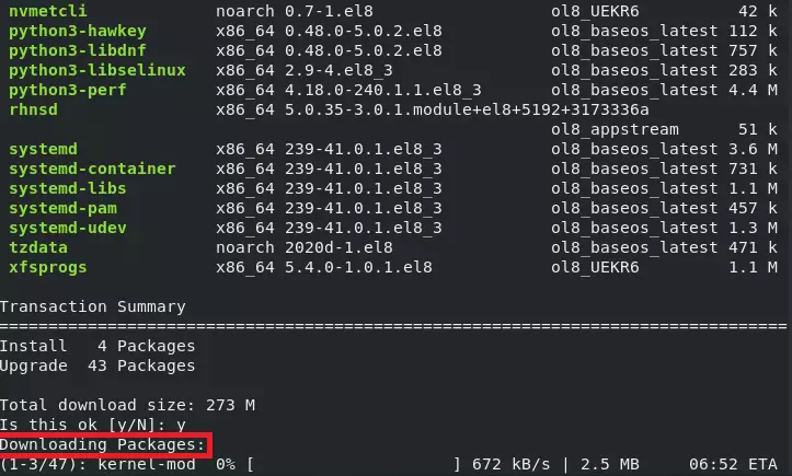 Kiel Ĝisdatigi Ĉiuj Pakoj en Oracle Linukso 8 9466_7