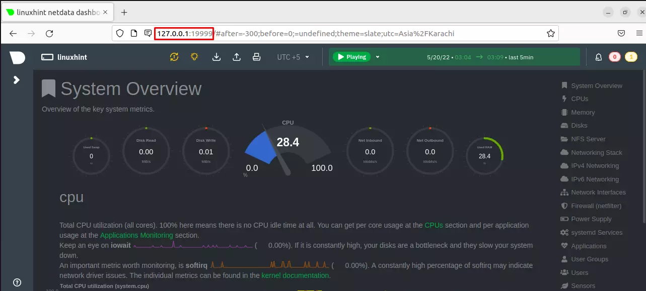 Uyifaka njani iNetdata-IsiSetyenziso sokuJonga iNtsebenzo ngexesha lokwenyani ku-Ubuntu 22.04 948_7