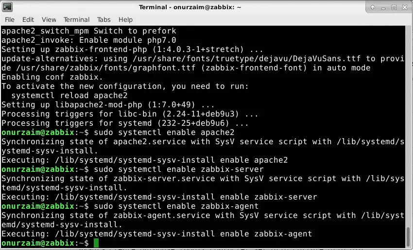 Debian 9.0 da Zabbix serverini sozlash 9490_11