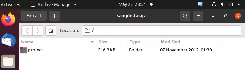 Kako pogledati sadržaj datoteke tar.gz u Linuxu 94_5