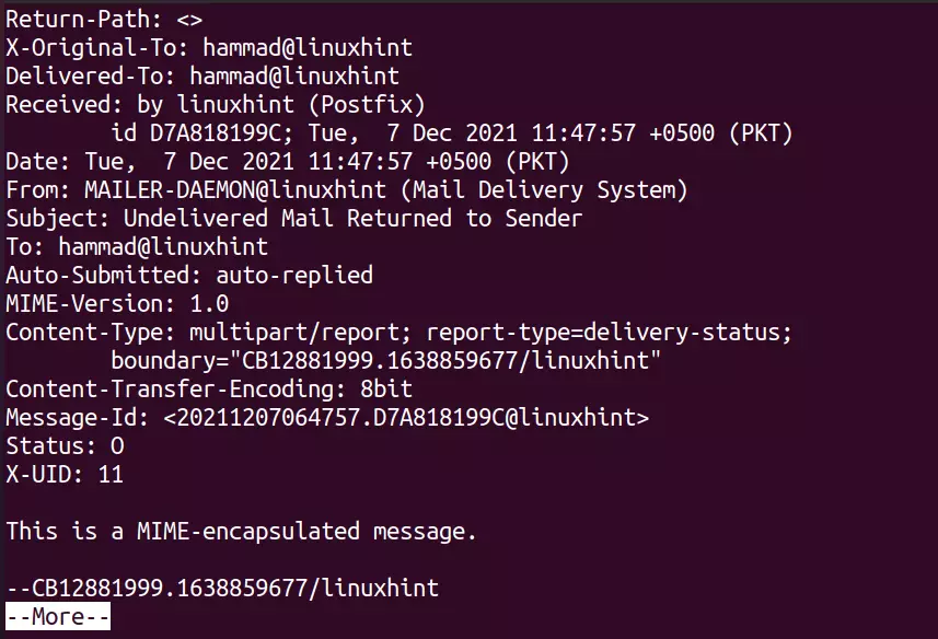 Cómo usar el comando de correo en Linux 9519_13