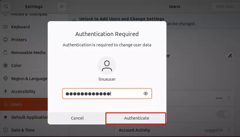 Kako dodati in odstraniti uporabnike v Ubuntu 22.04 953_10
