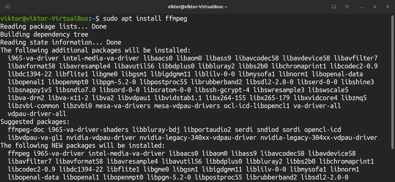 Установите и используйте FFmpeg в Ubuntu 20.04 9668_2