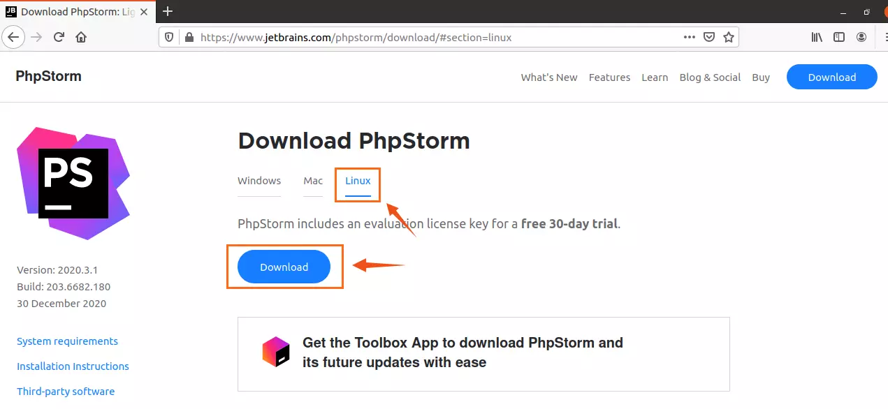 Jinsi ya kufunga PhpStorm kwenye Ubuntu 20.04? 9818_2