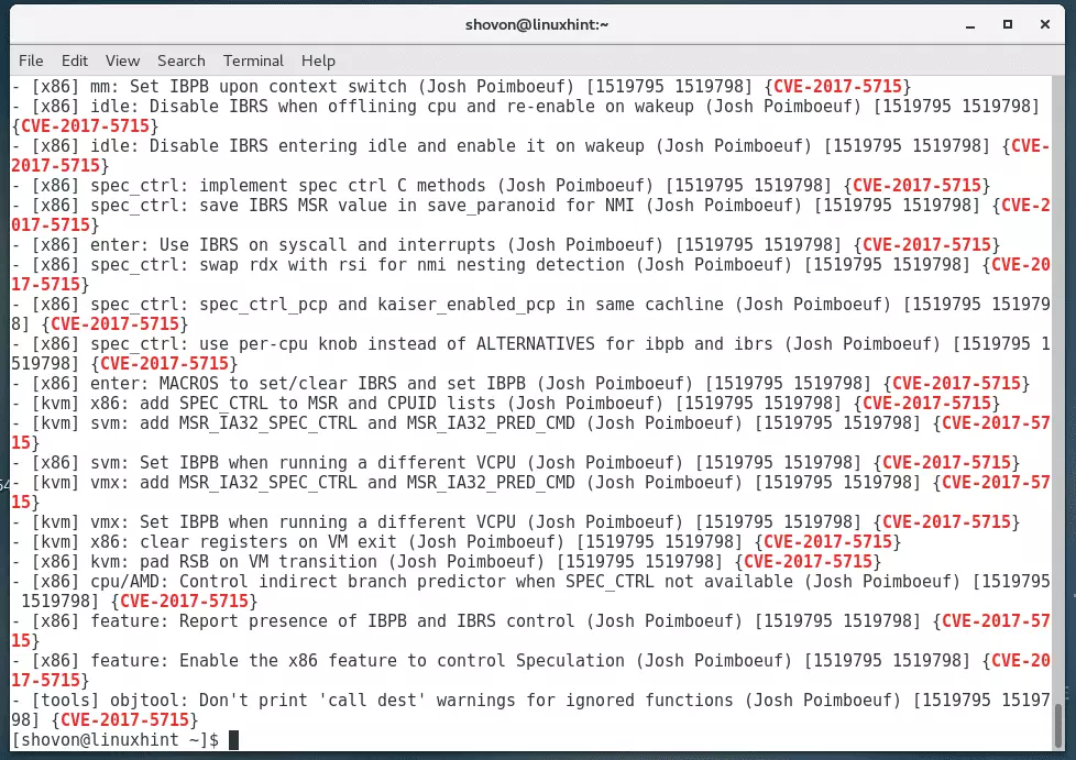 በCentOS7 ላይ Specter እና Meltdownን ፈልግ እና አስተካክል። 9886_14