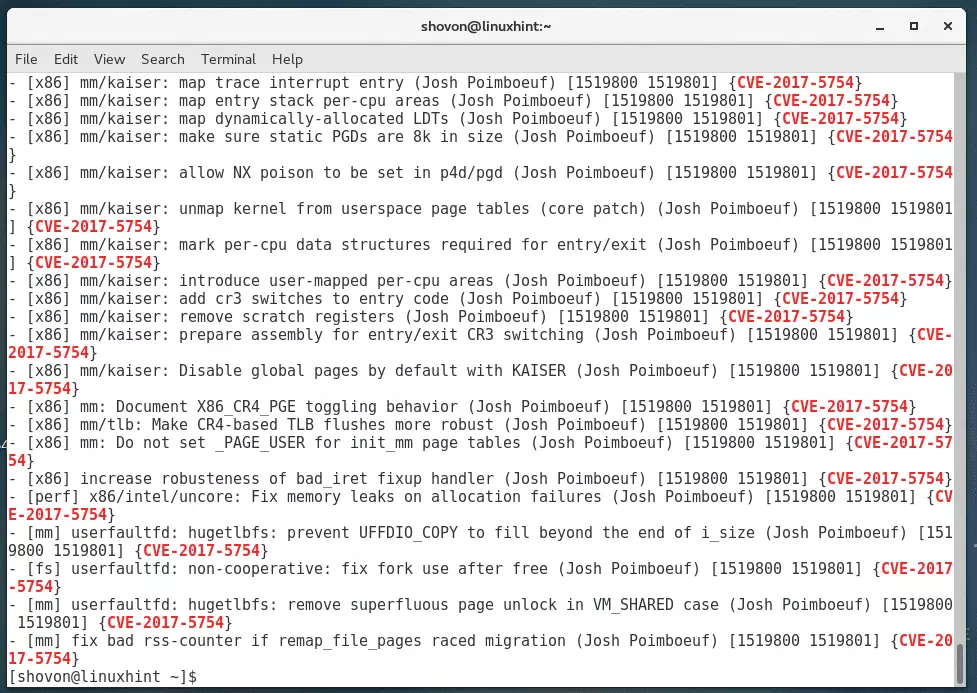 CentOS7'de Spectre ve Meltdown'ı kontrol edin ve Yamalayın 9886_18