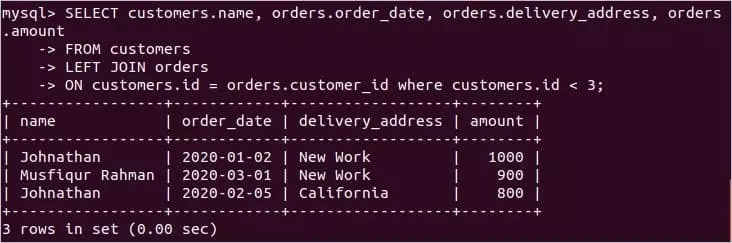 MySQL प्रयोग गरेर बायाँ सम्मिलित हुनुहोस् 9954_4