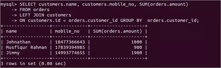 MySQL ব্যবহার করে বাম যোগ দিন 9954_6