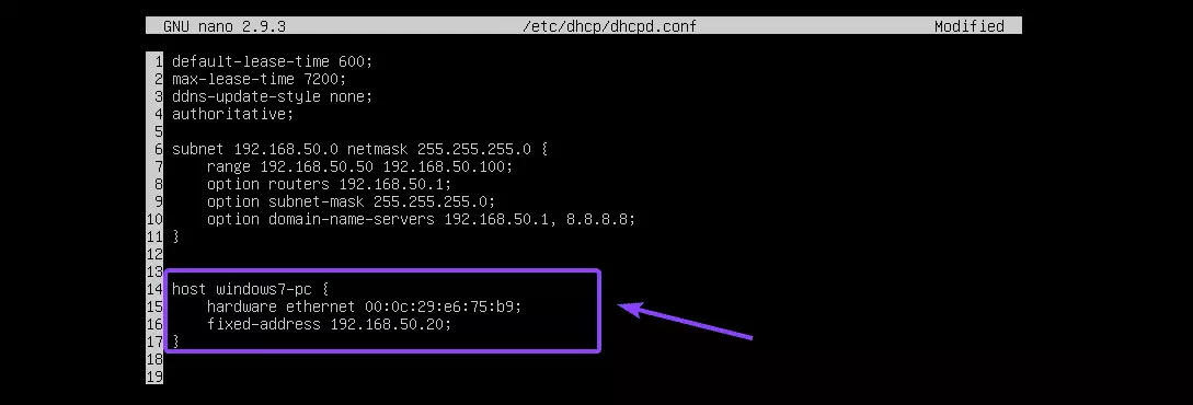 Kako instalirati i konfigurirati DHCP server na Ubuntu 18.04 LTS 9981_16