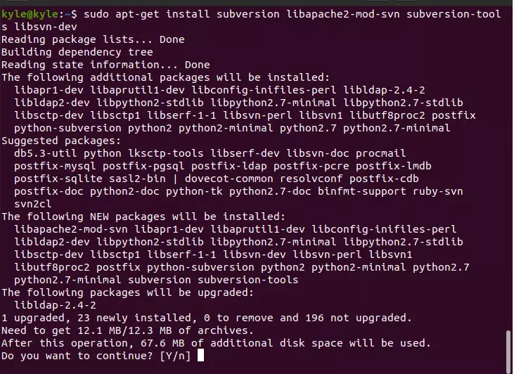 როგორ დააინსტალიროთ Apache Subversion Ubuntu-ზე 9_4
